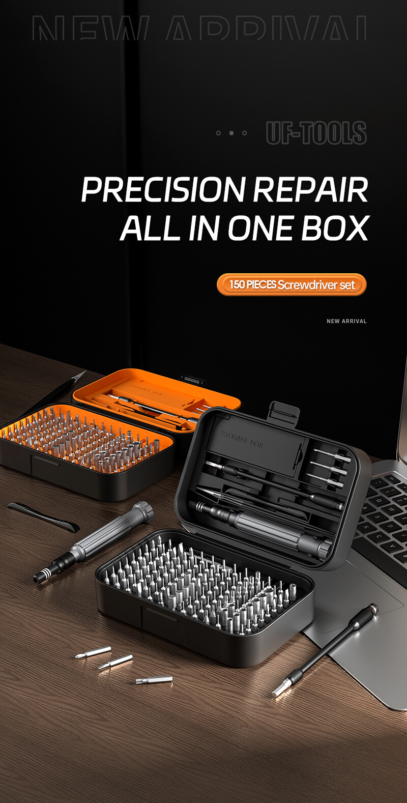 Precision Screwdriver Set 150 in 1 with 117 Bits Repair Tool Kit