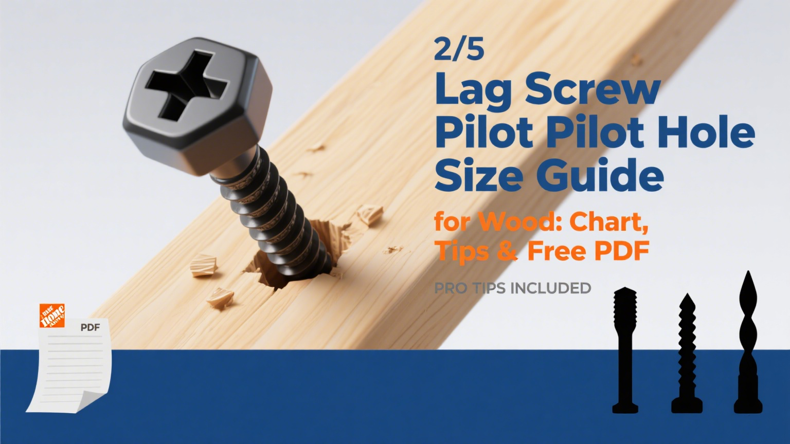 Lag Screw Pilot Hole Size Guide (with Chart & PDF) – Prevent Splitting & Build Stronger Joints